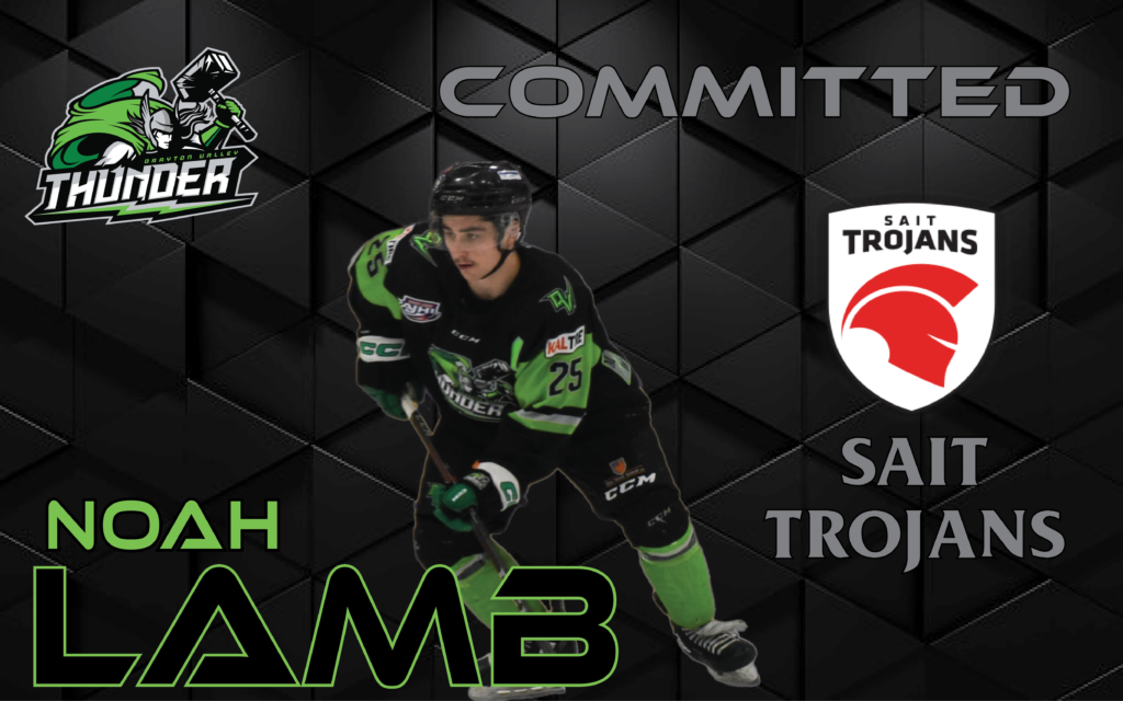 Noah Lamb commits to Sait for the upcoming 2023/24 season. | Drayton Valley Thunder